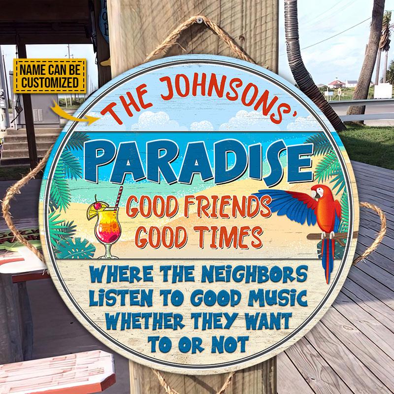 Beach Parrot Paradise Good Music, Beach House, Outdoor Bar Decor ...
