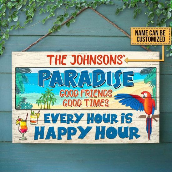 Beach Parrot Paradise Happy Hour, Beach House, Outdoor Bar Decor ...