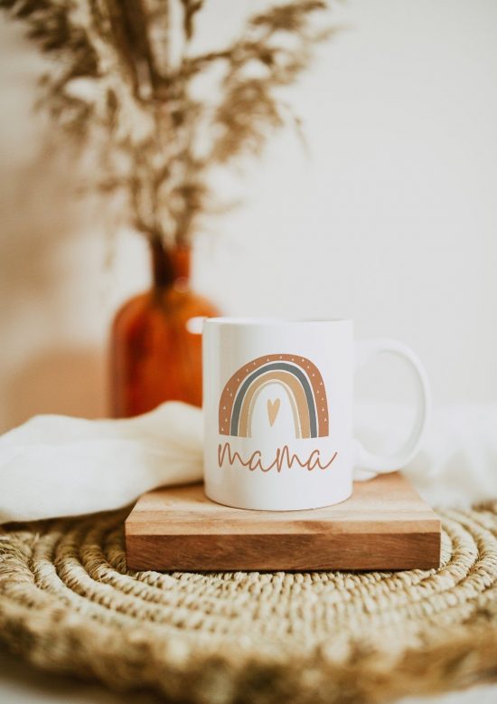 Bohemian Rainbow Mama Mug, Burnt Orange Rainbow Coffee Mug, Mother's ...