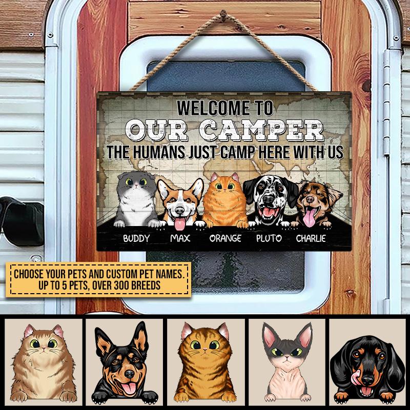 Camping Dog, Cat, Pet, Camp, Welcome To Our Camper Custom Wood ...
