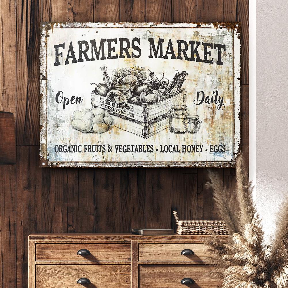 Farm Farmers Market Open Daily Customized Classic Metal Signs - Teehall ...