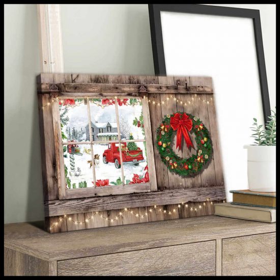 Farm Farmhouse Canvas Christmas Window Wall Art Decor - Teehall - Live ...