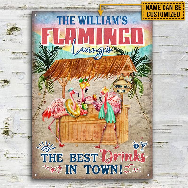 Flamingo Lounge The Best Drinks In Town Custom Classic Metal Signs ...