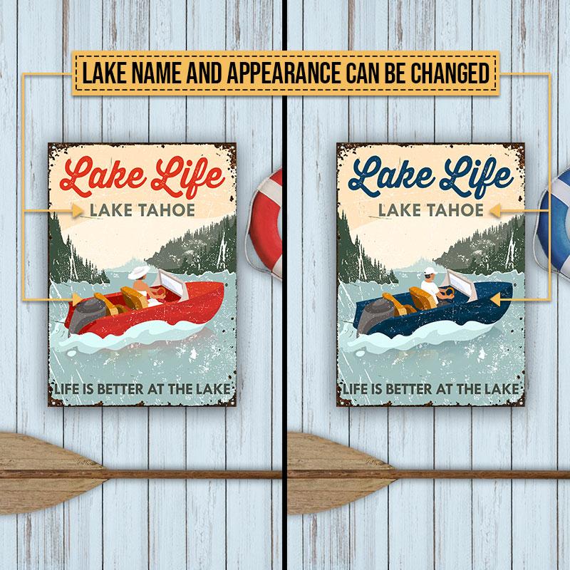 Motorboat Lake Life At Lake Custom Classic Metal Signs - Teehall - Live ...