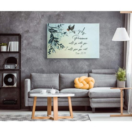 My Presence Will Go With You Exodus 33:14 Bible Verse Wall Art Canvas ...