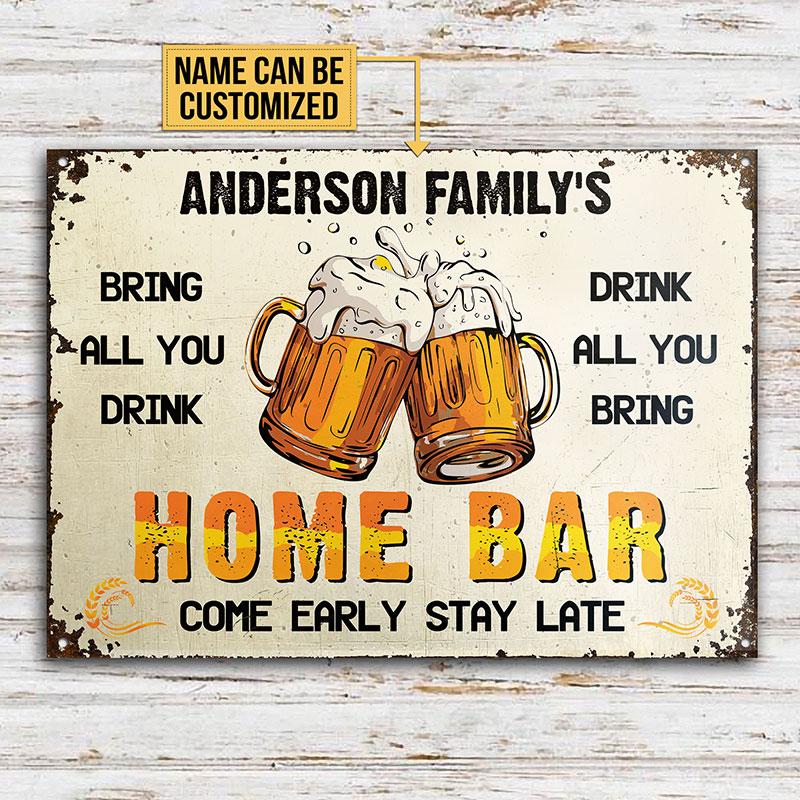 Personalized Beer Home Bar Classic Metal Signs - Teehall - Live Creatively