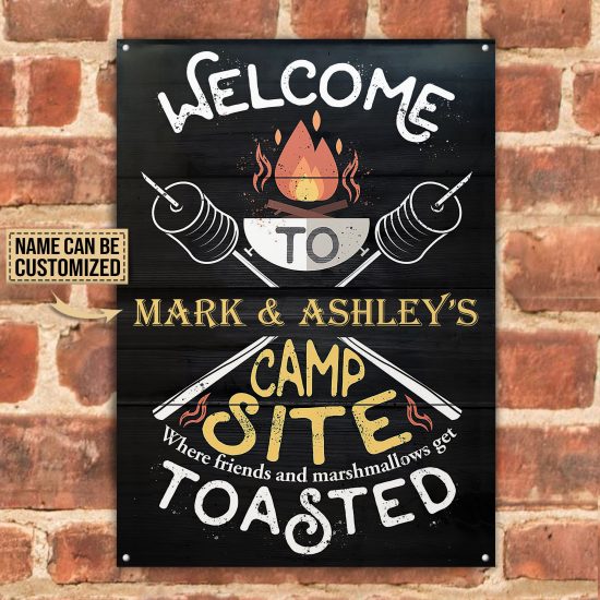 Personalized Camping Welcome To Our Campsite Customized Classic Metal ...