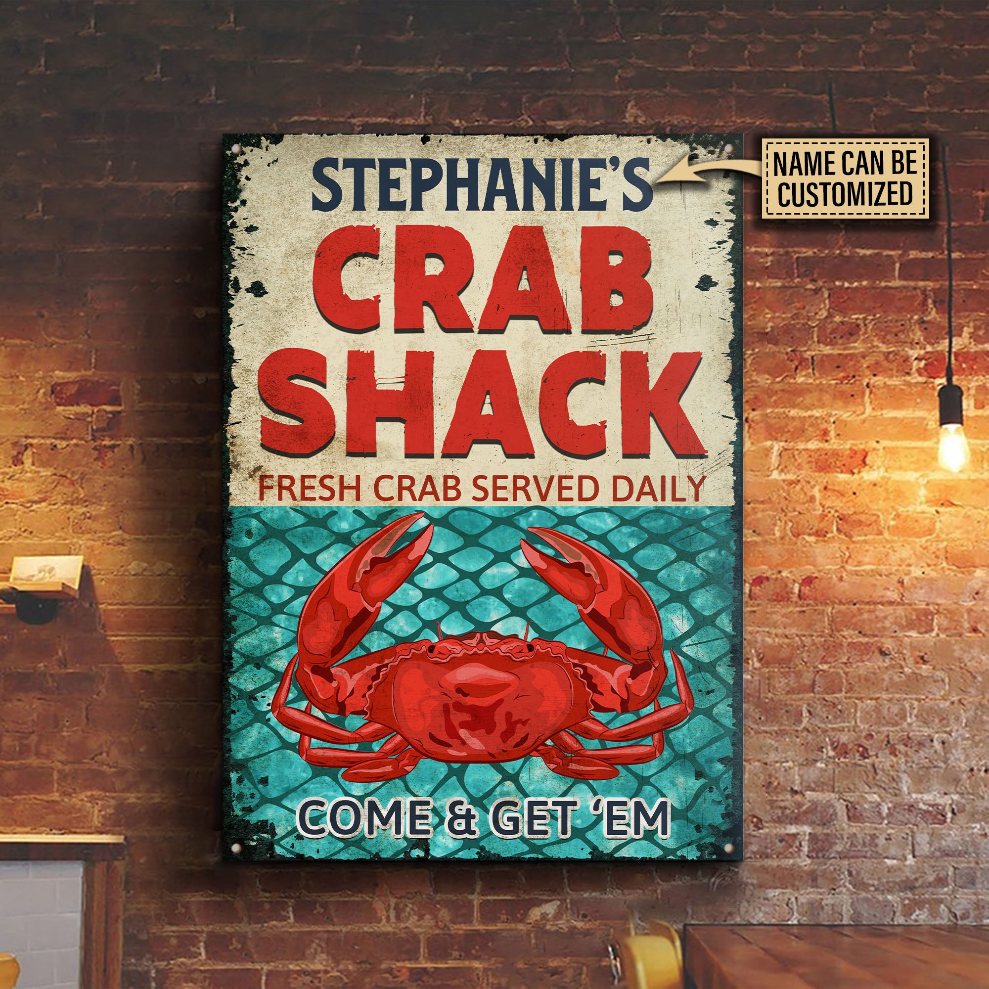 Personalized Crab Shack Served Daily Customized Classic Metal Signs ...