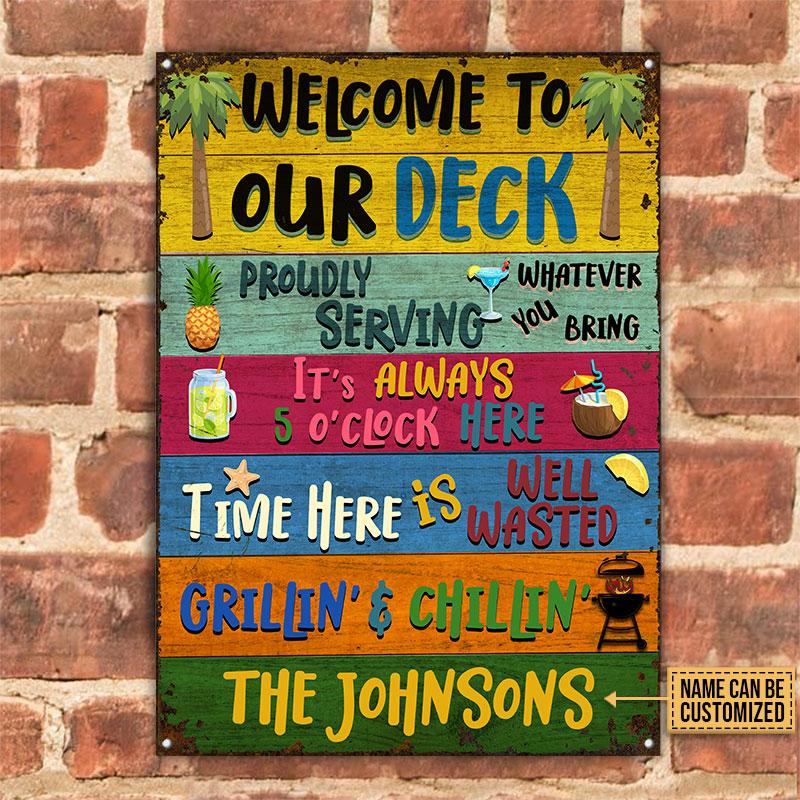 Personalized Deck Grillin And Chillin Custom Classic Metal Signs ...