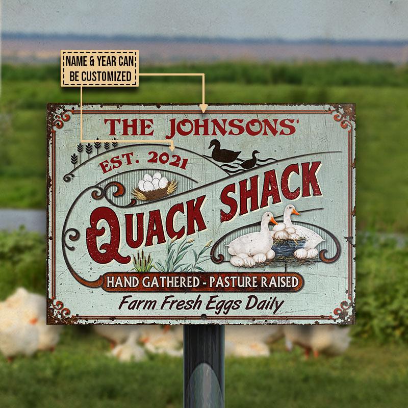 Personalized Duck Quack Shack Pasture Raised Custom Classic Metal Signs ...