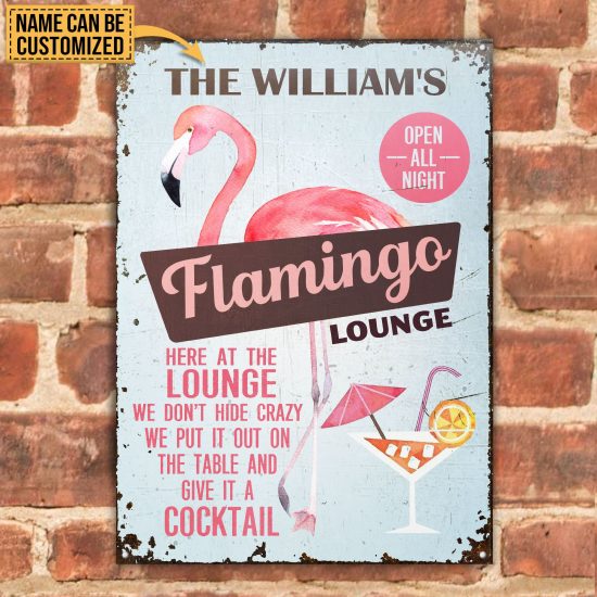 Personalized Swimming Pool Flamingo Pool Rules Custom Classic Metal ...