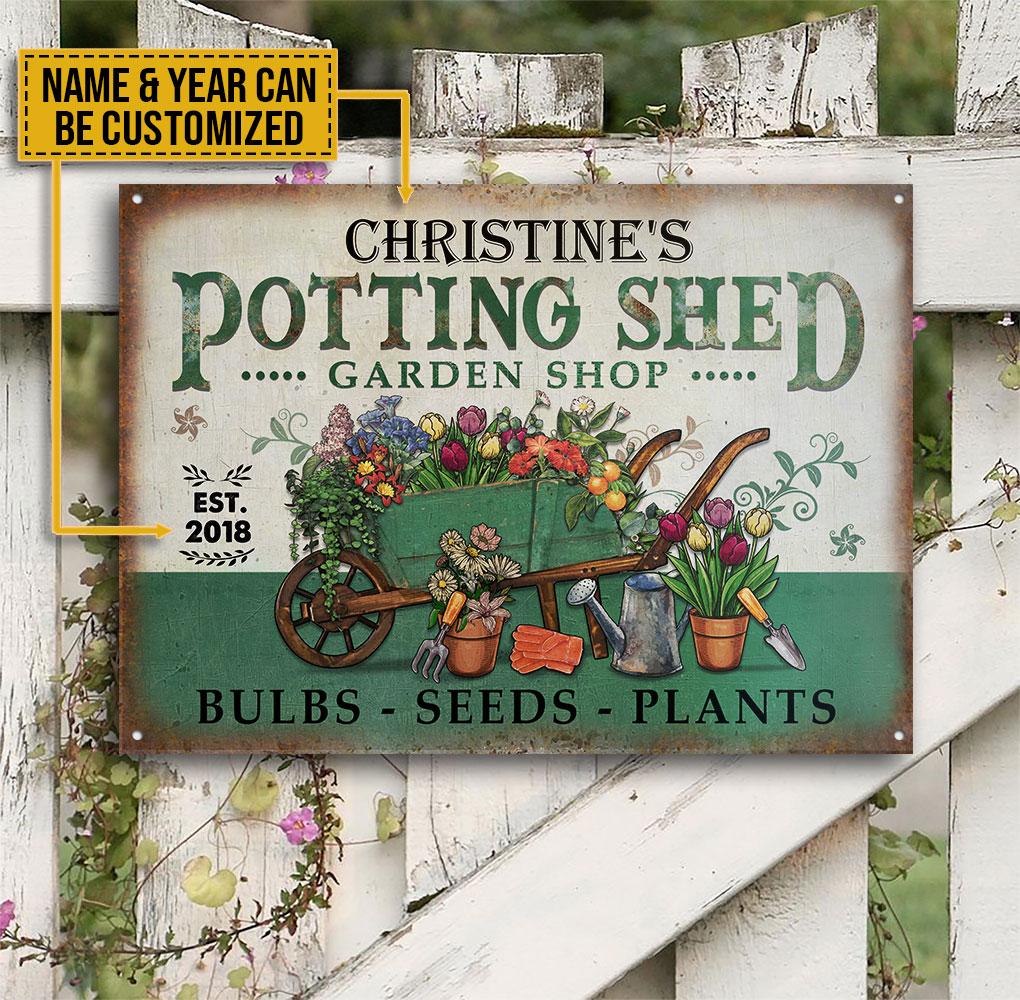 Personalized Garden Potting Shed Plants Customized Classic Metal Signs ...