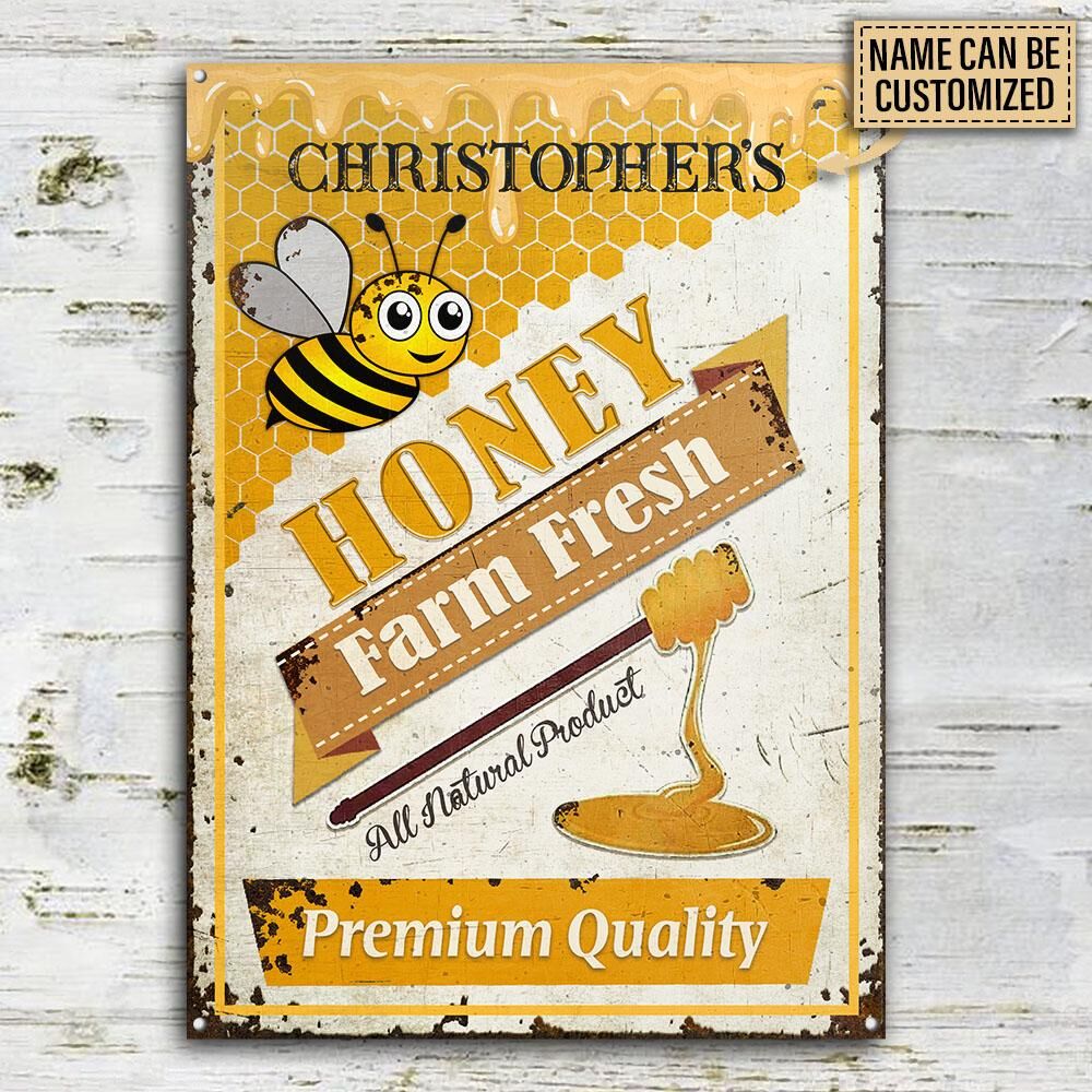 Personalized Honey Farm All Natural Product Customized Classic Metal ...