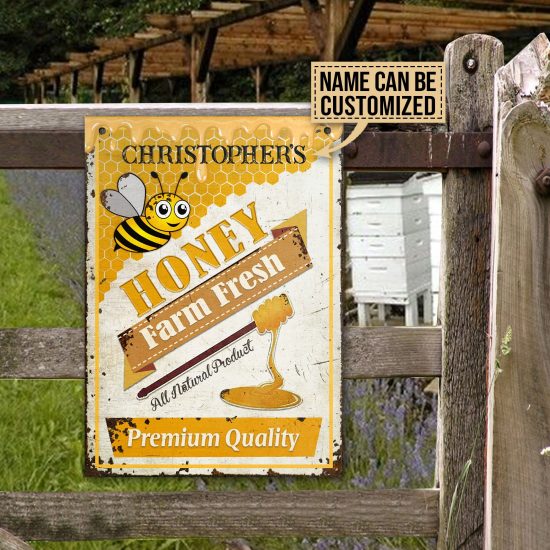 Personalized Honey Farm All Natural Product Customized Classic Metal ...