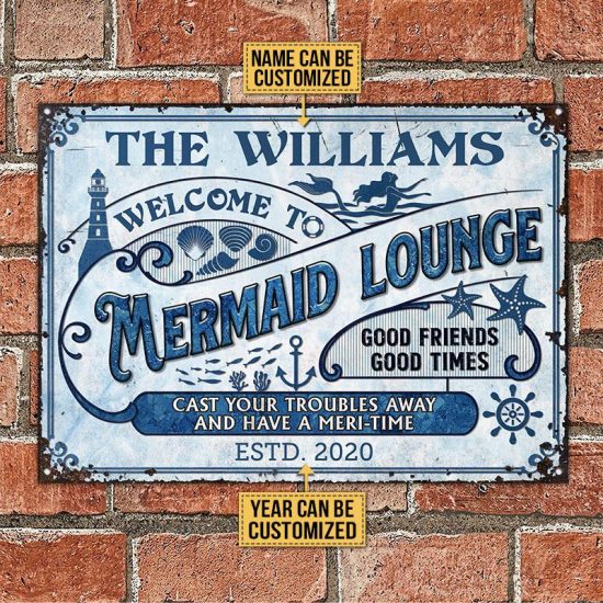 Personalized Sailor Mermaid Couple Sketch I Love You To Custom Wood ...