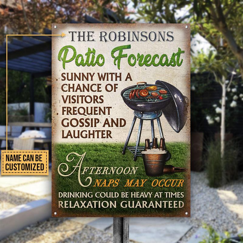 Personalized Patio Forecast Custom Classic Metal Signs - Teehall - Live ...