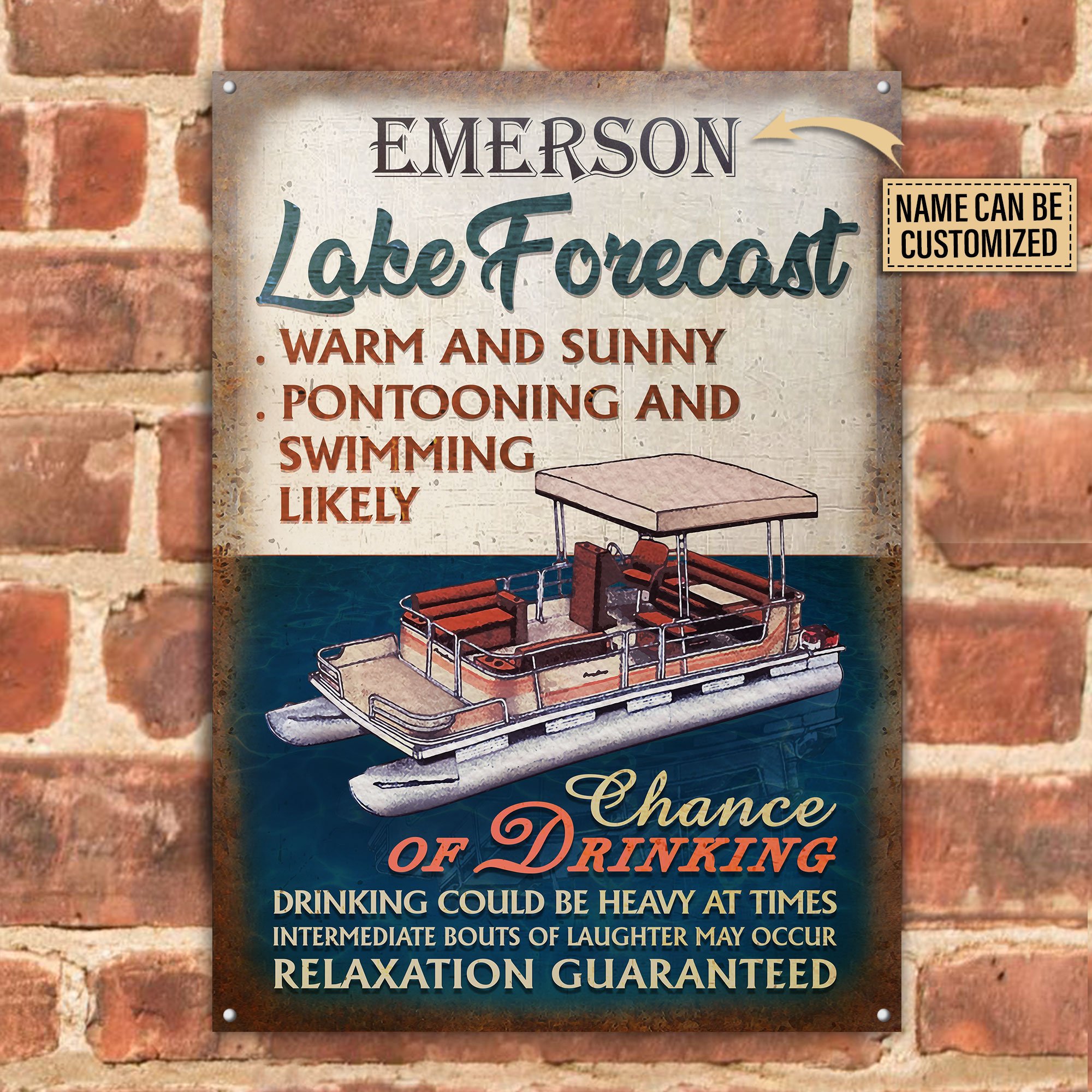 Personalized Fishing Lake Forecast Customized Classic Metal Signs - Teehall