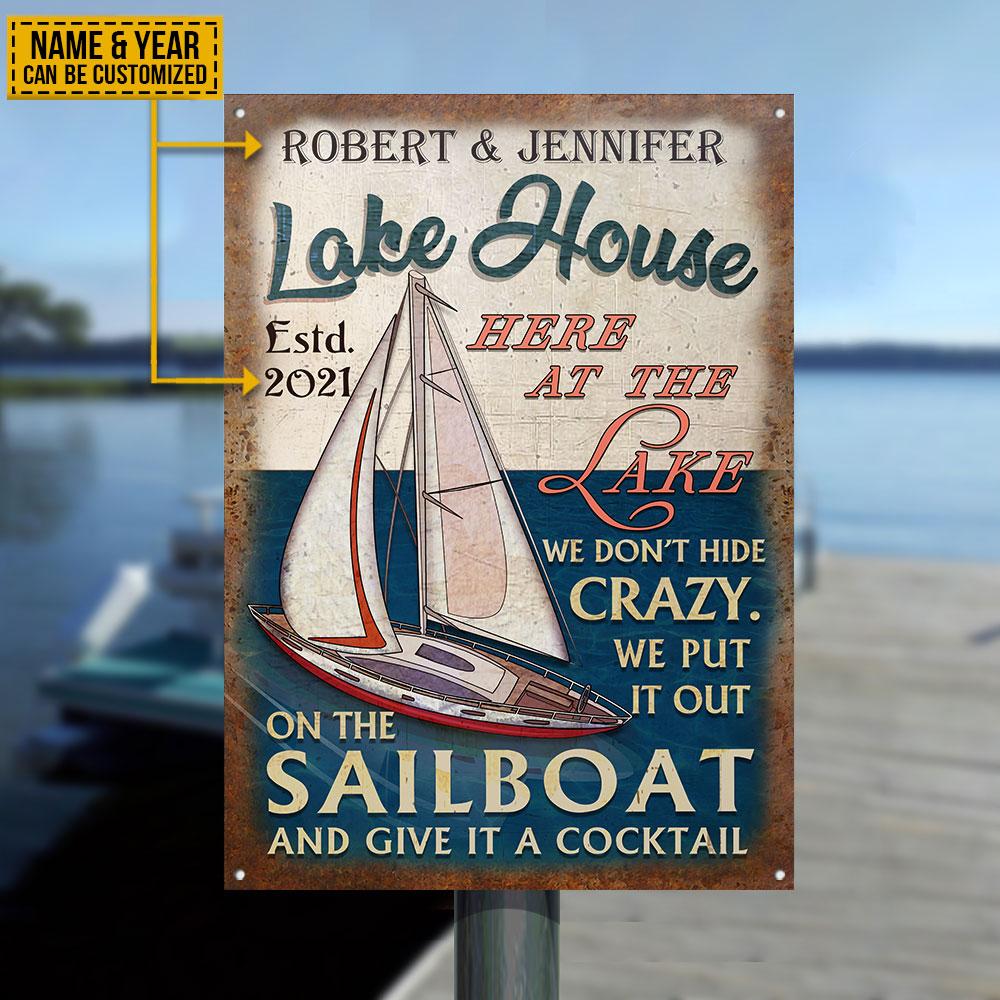 Personalized Sailboat Lake House Crazy Customized Classic Metal Signs ...