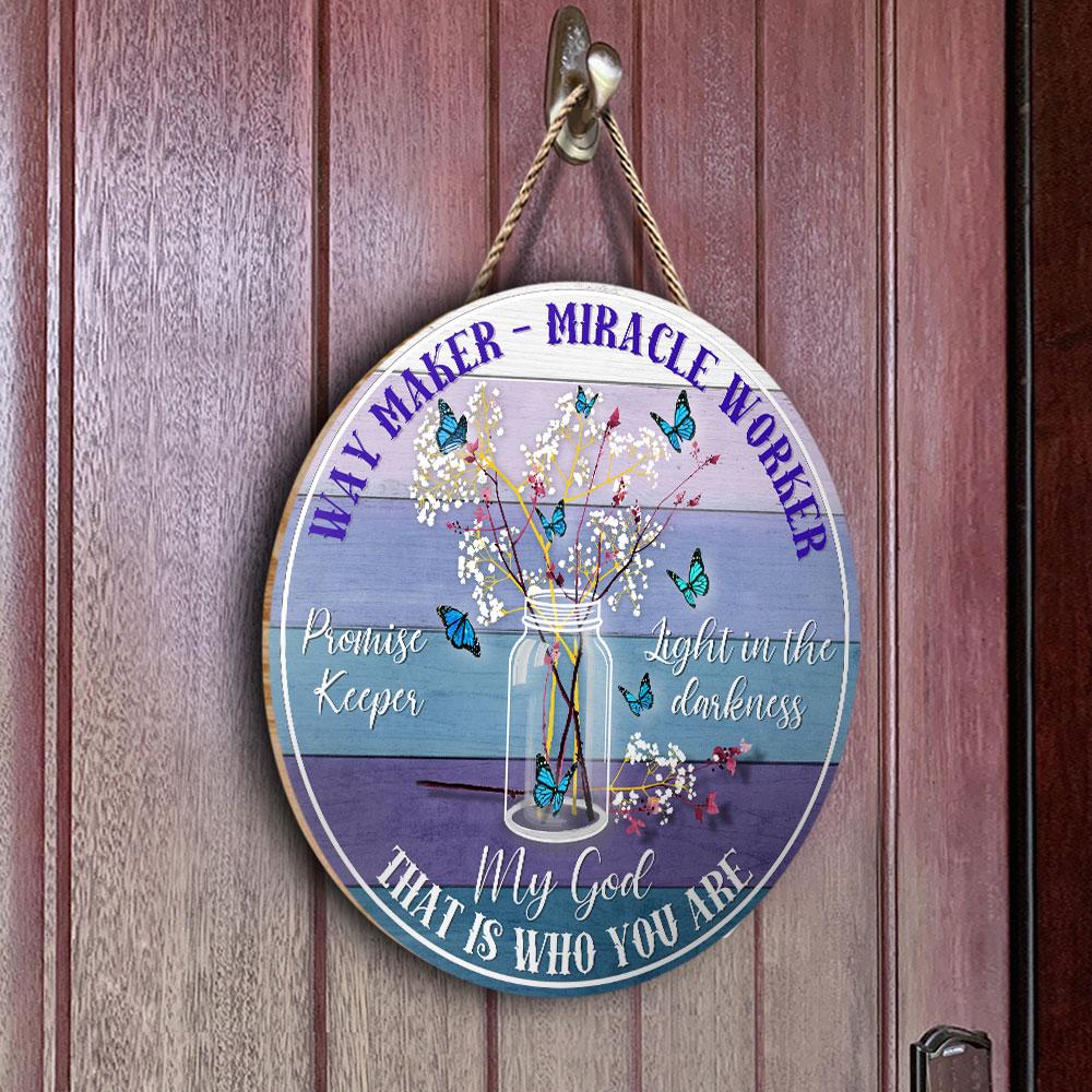Way Maker Miracle Worker - Christianity Family - Custom Wood Circle ...