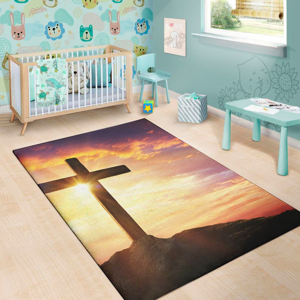 Crucifixion Of Jesus Christ Print Area Rug Floor Decor - Teehall - Live ...