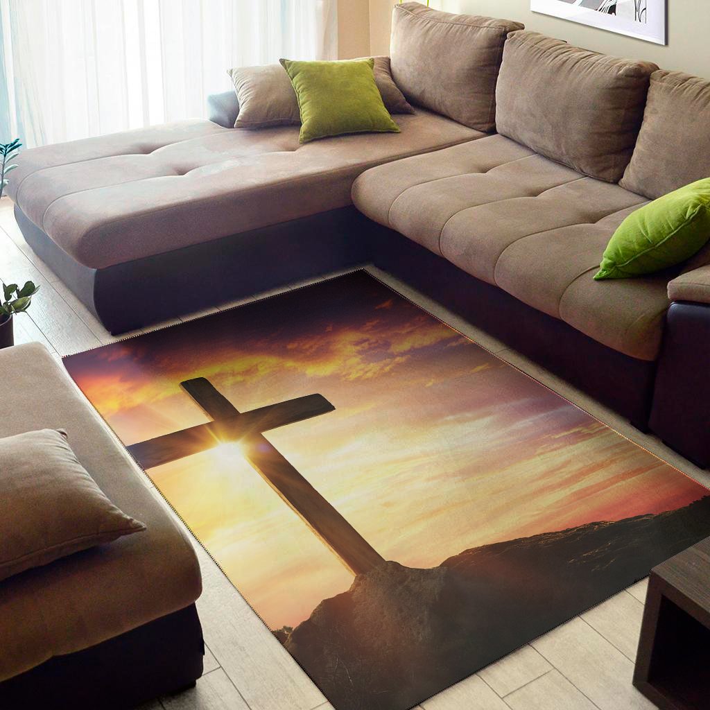 Crucifixion Of Jesus Christ Print Area Rug Floor Decor - Teehall - Live ...