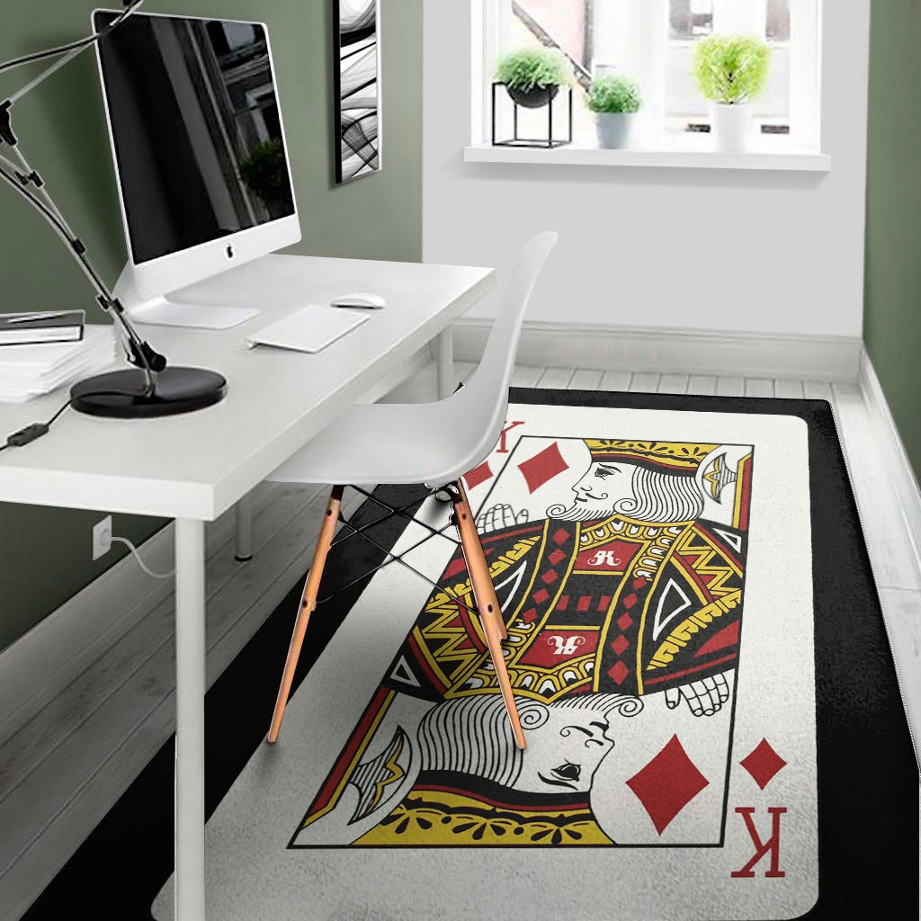 King Of Diamonds Playing Card Print Area Rug Floor Decor - Teehall ...