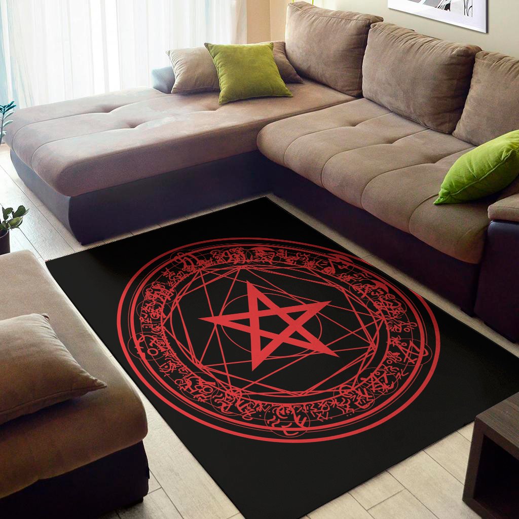 Magic Pentagram Symbol Print Area Rug Floor Decor - Teehall - Live ...