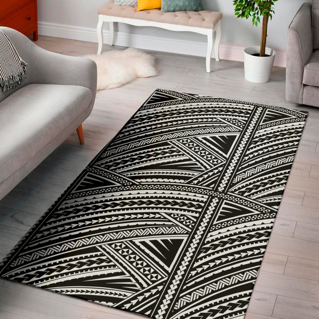 Maori Polynesian Tribal Tattoo Print Area Rug Floor Decor - Teehall ...