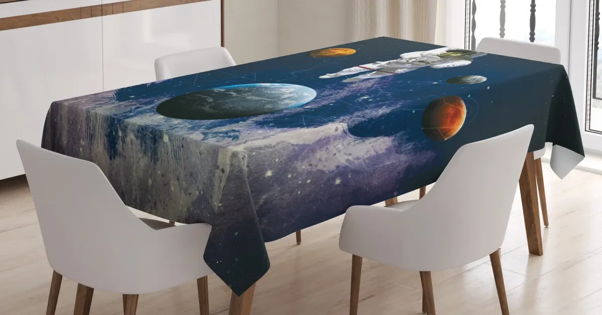 Planets Astronaut Space 3D Printed Tablecloth Table Decor - Teehall ...