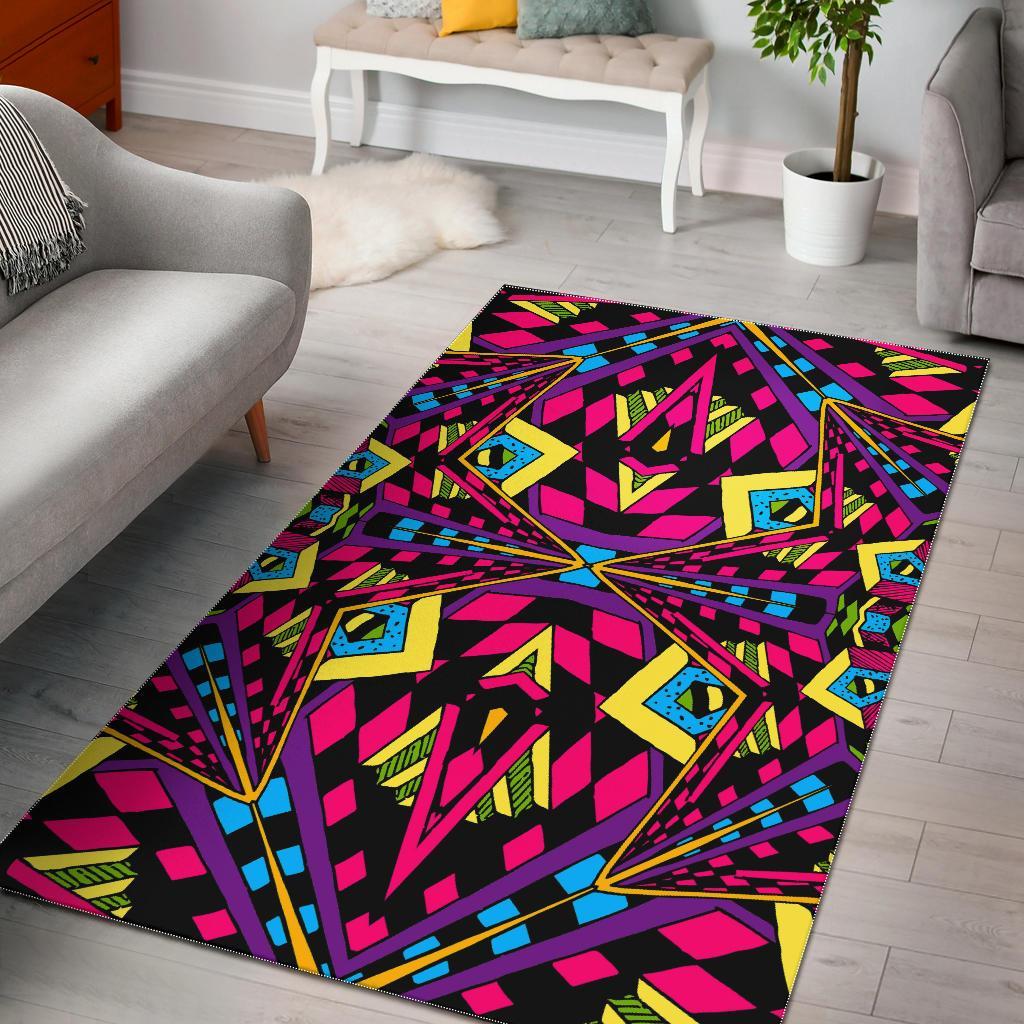 Psychedelic Ethnic Trippy Print Area Rug Floor Decor - Teehall - Live ...