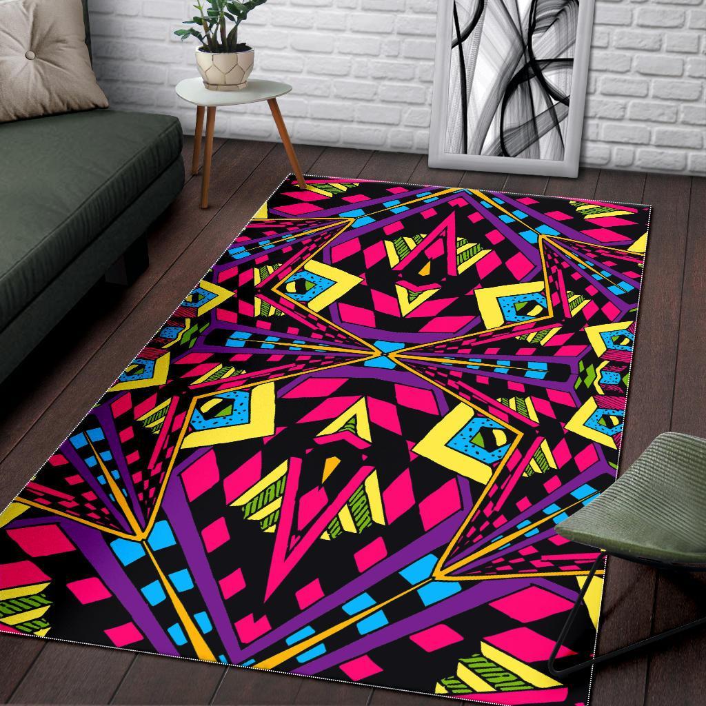 Psychedelic Ethnic Trippy Print Area Rug Floor Decor - Teehall - Live ...