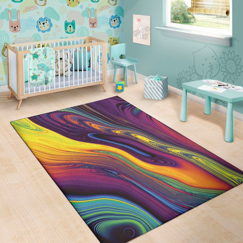 Psychedelic Trippy Fractal Print Area Rug Floor Decor - Teehall - Live ...