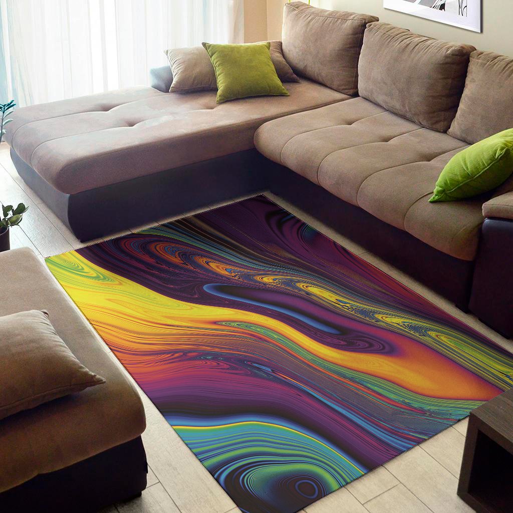 Psychedelic Trippy Fractal Print Area Rug Floor Decor - Teehall - Live ...