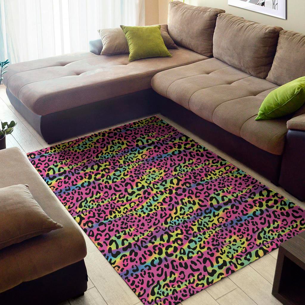 Trippy Psychedelic Leopard Print Area Rug Floor Decor - Teehall - Live ...