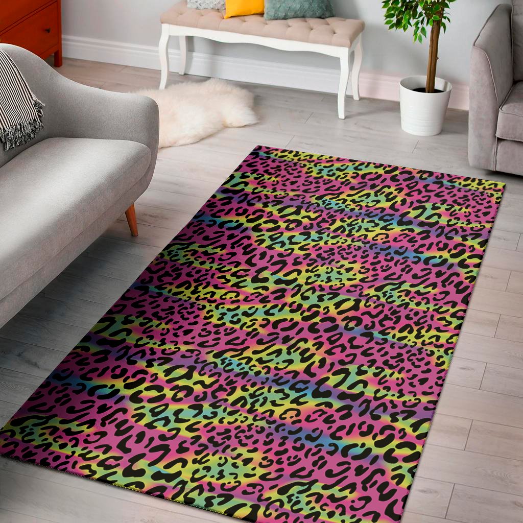 Trippy Psychedelic Leopard Print Area Rug Floor Decor - Teehall - Live ...