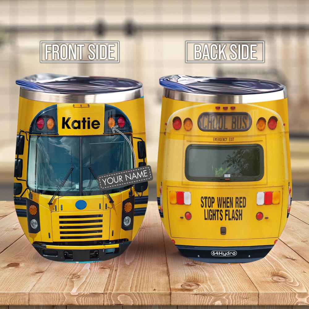 School Bus Head School Bus Driver Wine Tumbler School Bus Driver Gift ...