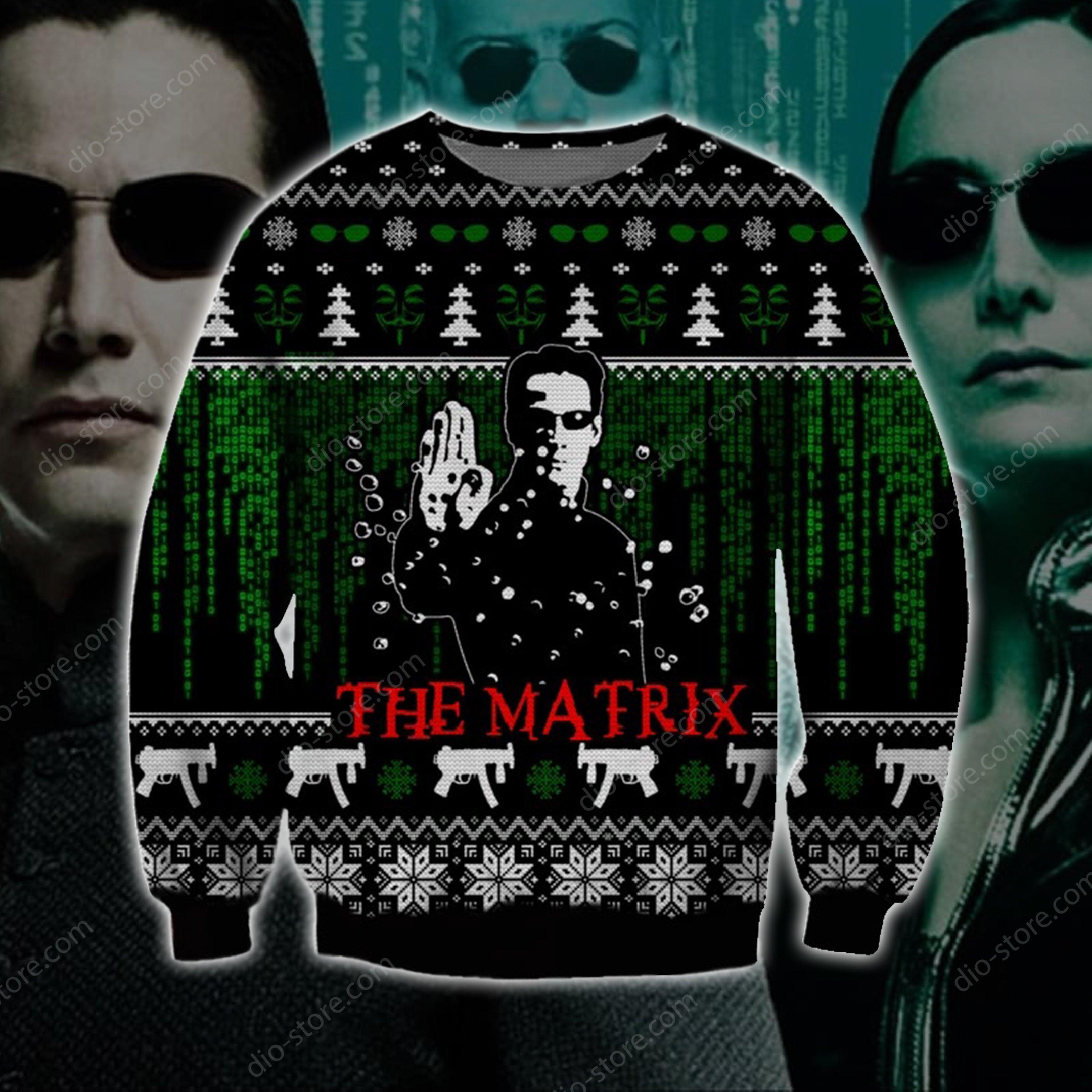 The Matrix Knitting Pattern 3D Print Ugly Christmas Sweatshirt ...